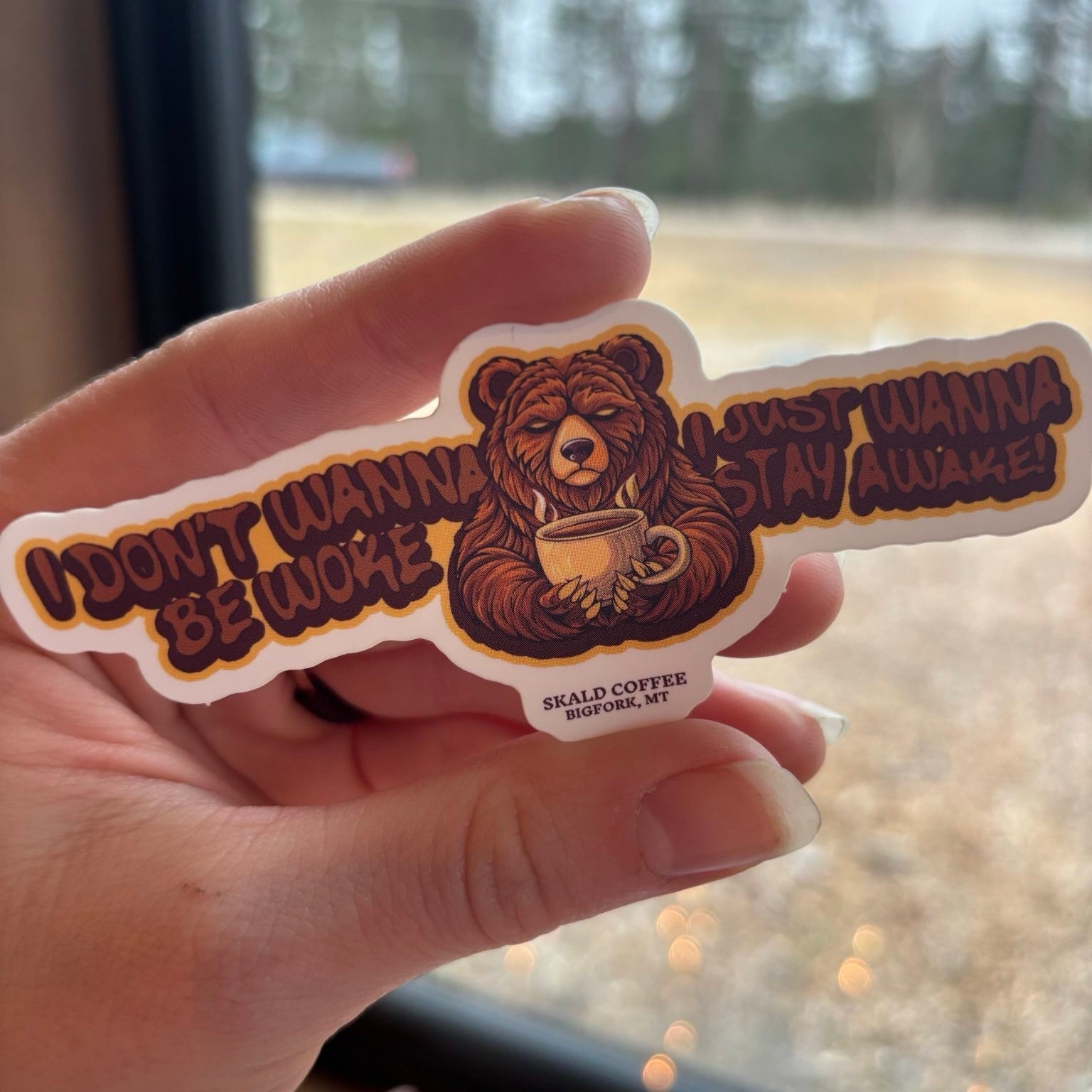 Grumpy Bear Sticker – Skald Coffee